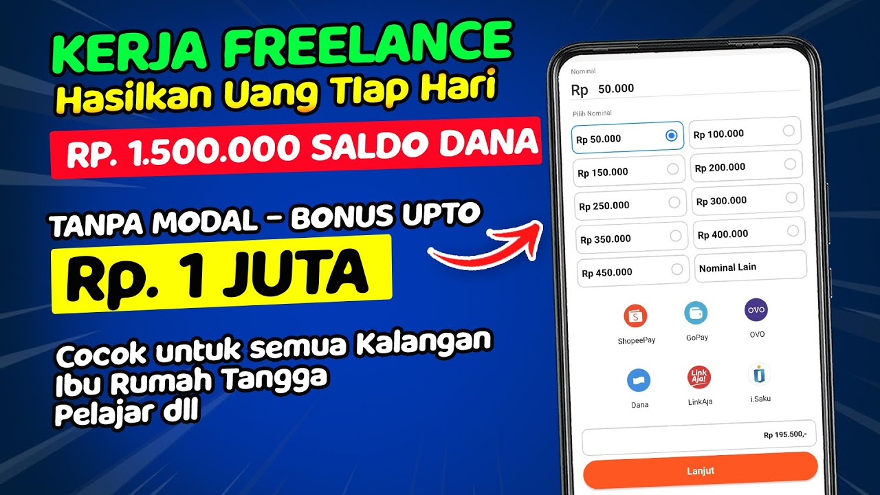 Sribulancer : Cara Kerja Online Dibayar Pakai Saldo DANA